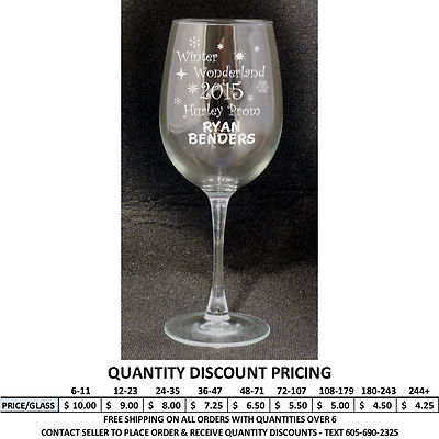 Personalized 16oz Wine Glass Prom Wine Glasses Custom Engraved Dance ...