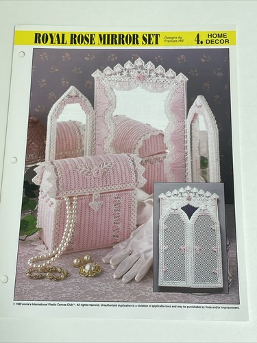 Royal Rose Mirror Set Annie's Attic Plastic Canvas Pattern | eBay