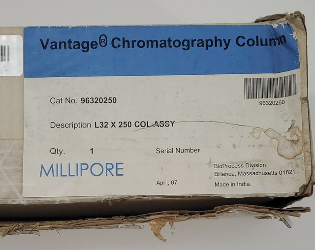 Millipore Chromatography Column - Vantage-l Model 96320250 for sale ...