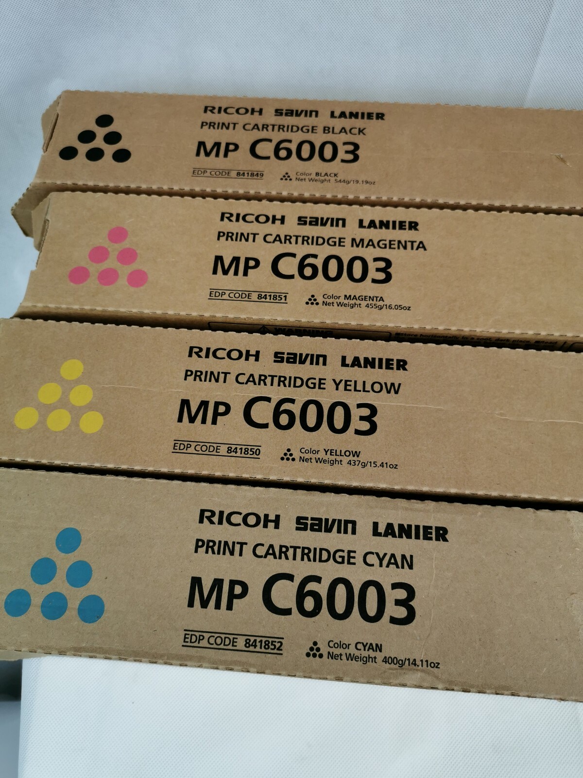 Genuine Ricoh 841849, 841850, 841851, 841852 Toner Cartridge Set For ...