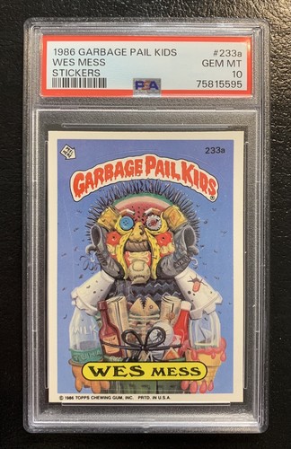 1986 Garbage Pail Kids OS6 Wes Mess 233a PSA 10 GEM MINT-RARE GEM CARD ...