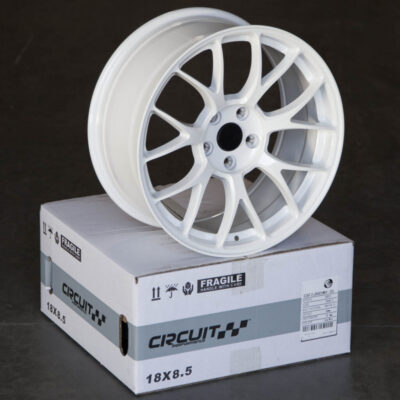 CIRCUIT CSF2 18x8.5 5x114.3 +35 GLOSS WHITE SPUN FORGED JDM WHEELS (SET ...