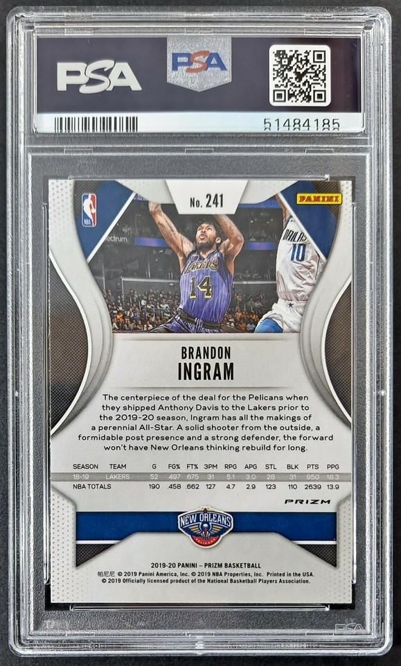 2019 Panini Prizm Brandon Ingram Red Ice #241 PSA 10 Lakers Pelicans | eBay