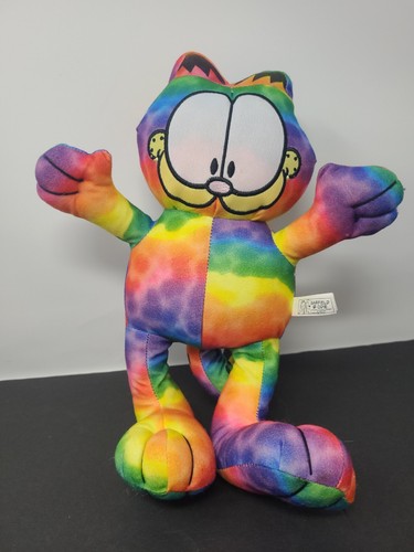 Garfield Plush Cat Stuffed Animal Tie Dye Rainbow Striped Toy Factory 9 ...