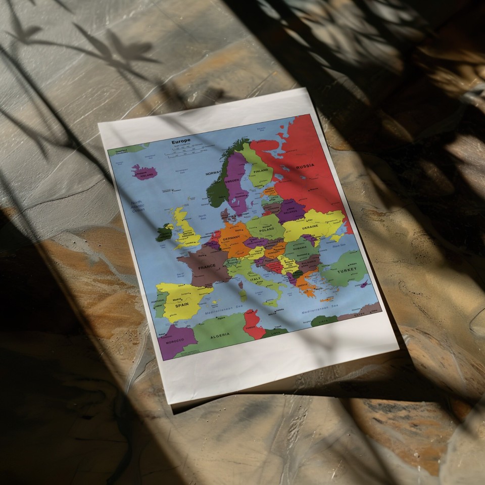 2004 CIA Map Europe Wall Art Poster Print Office HomeSchool Education ...