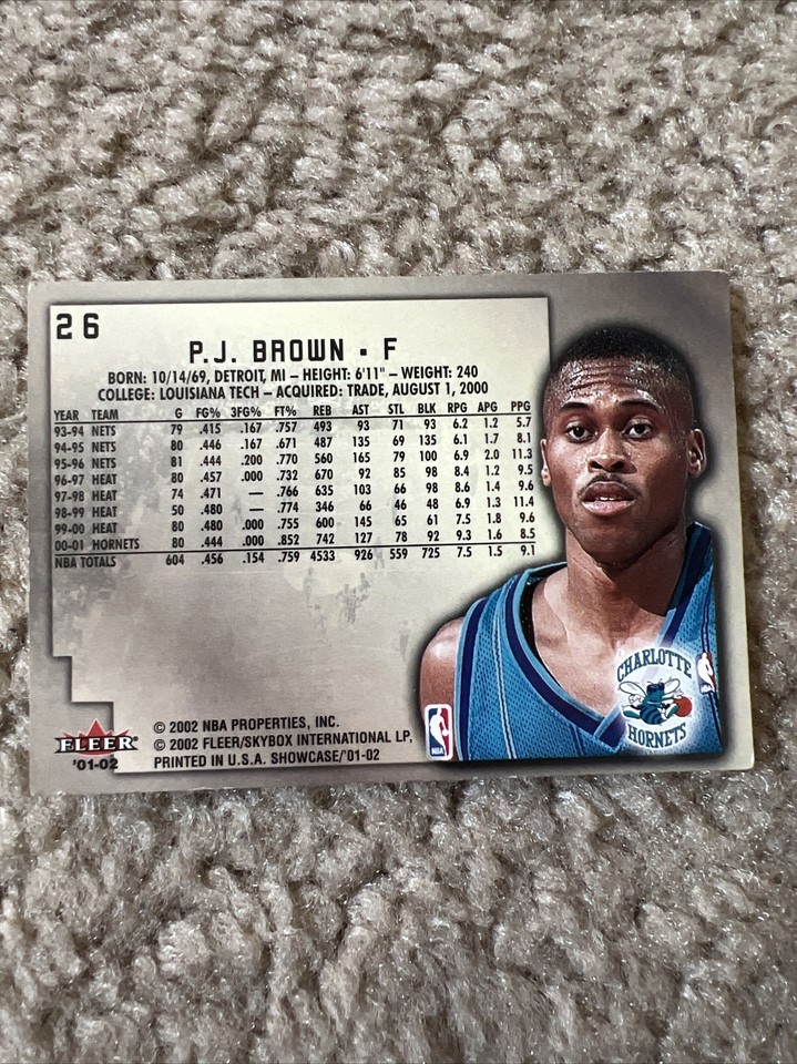 2001-02 Fleer Showcase PJ Brown #26 | eBay