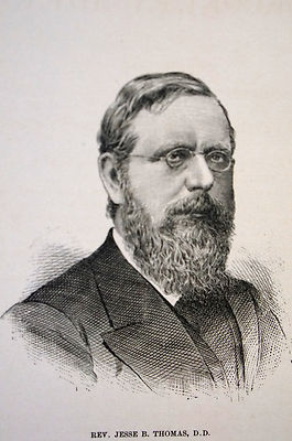 Portrait REV. JESSE B. THOMAS D.D. 1883 Antique Art Print Engraving ...