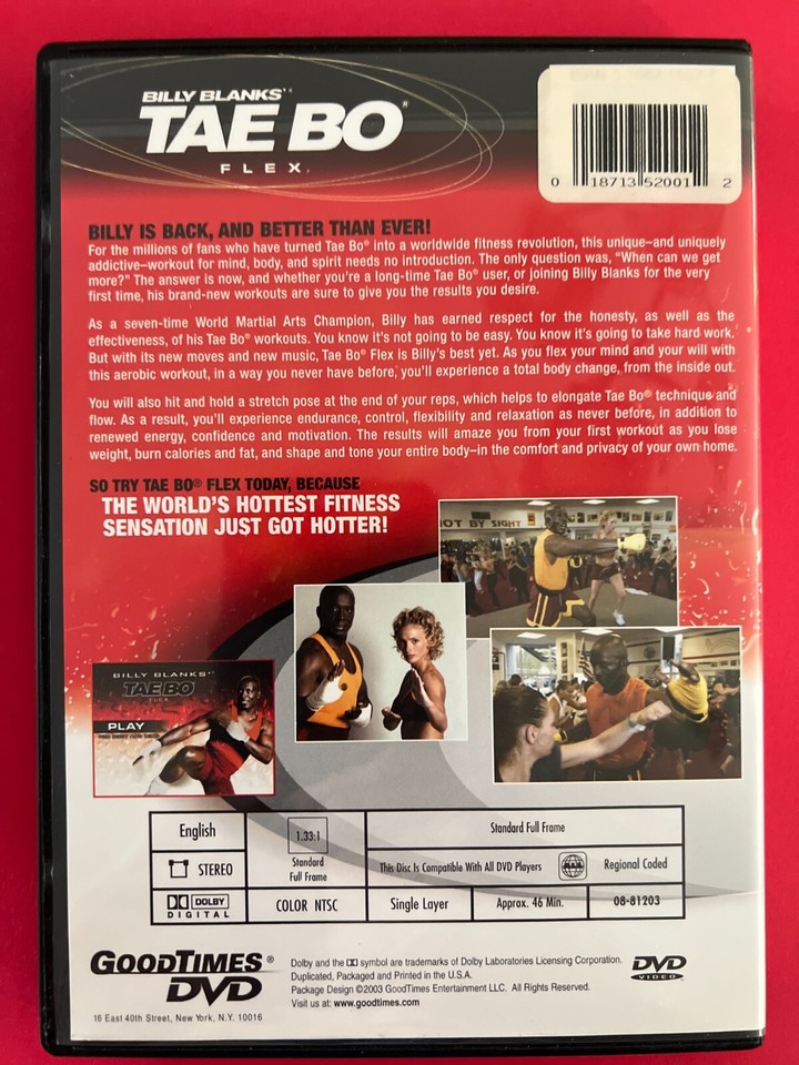 Billy Blanks' Tae-Bo Flex (Excellent DVD Disc Set) + With Free Shipping ...