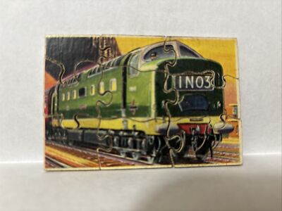 VINTAGE VICTORY MINI WOOD JIG-SAW PUZZLE TRAIN LOCOMOTIVE RAILROAD NO ...