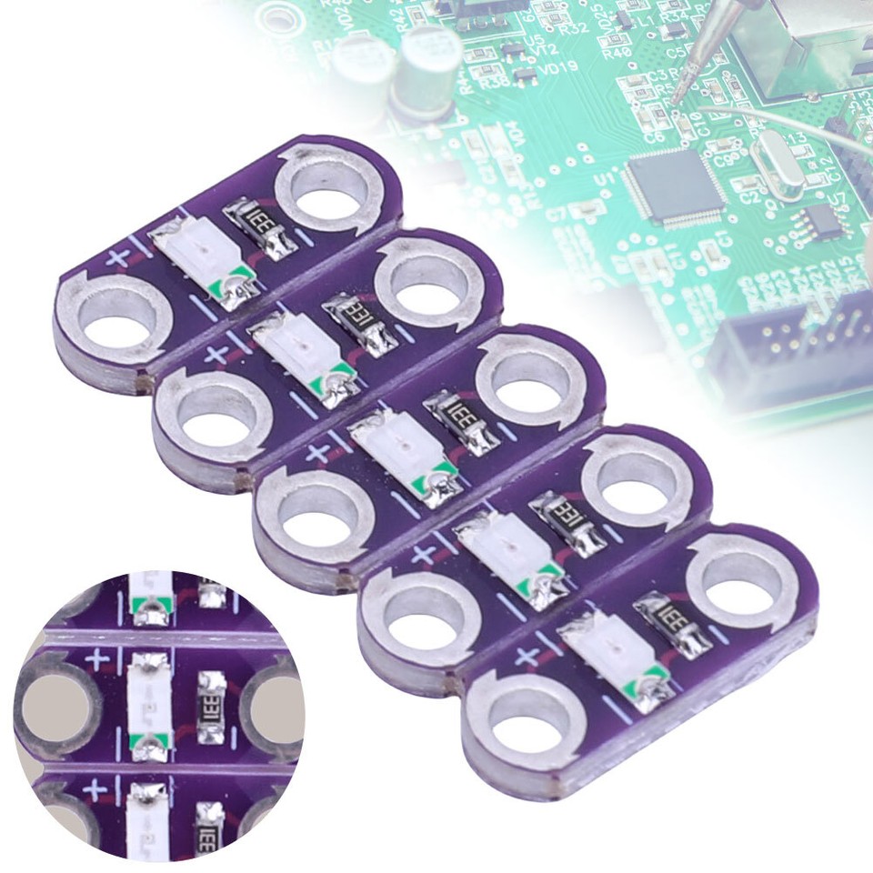 5Pcs Lilypad LEDs Light Module Lilypad Color LEDs for Arduino (Yellow ...
