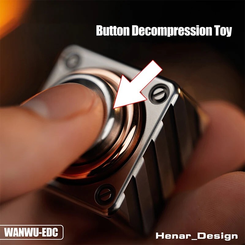 Fidget Spinner WANWU Gyro Metal Push Hand Spinner EDC Button ...