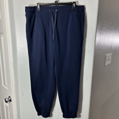 Goodfellow & Co Navy Blue Tapered Fleece Sweatpants Side Large | eBay