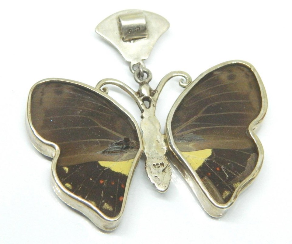 BUTTERFLY WINGS Sterling Silver BUTTERFLY Papillon Pendant REVERSIBLE ...