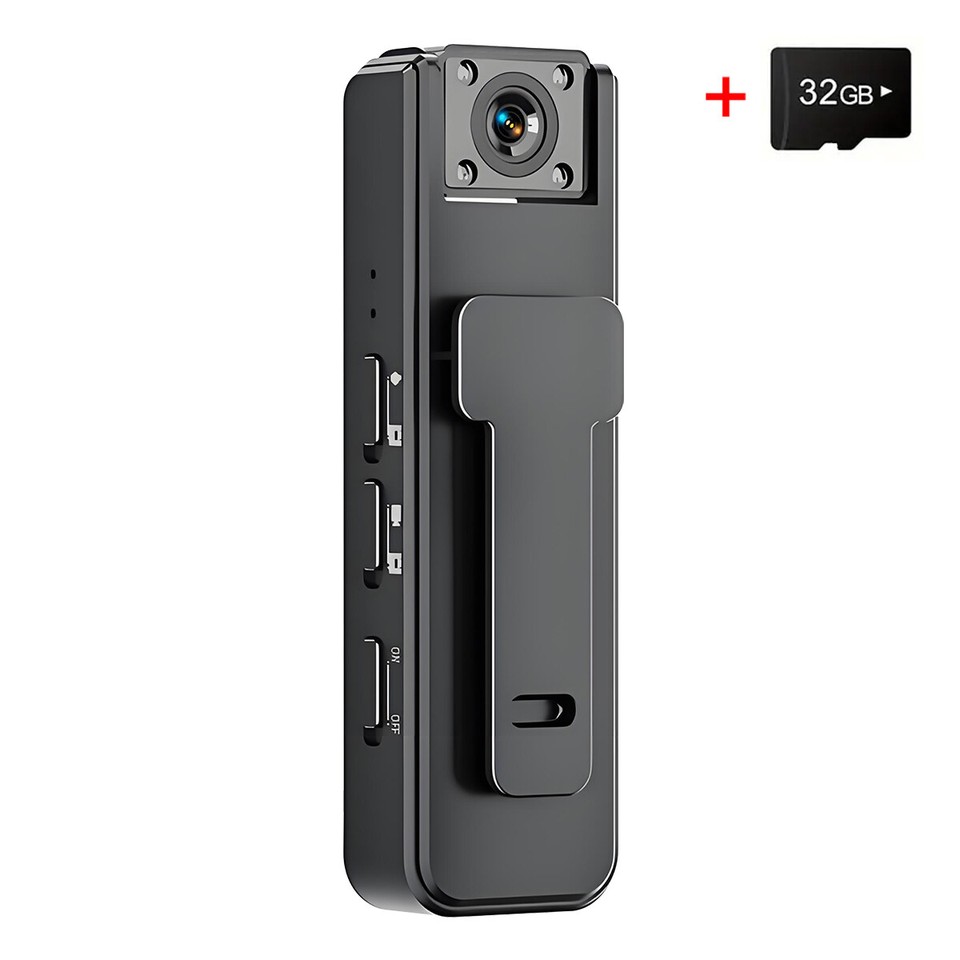 Body Camera HD 1080P Camcorder Mini Police 180° Video DVR IR Night Cam ...