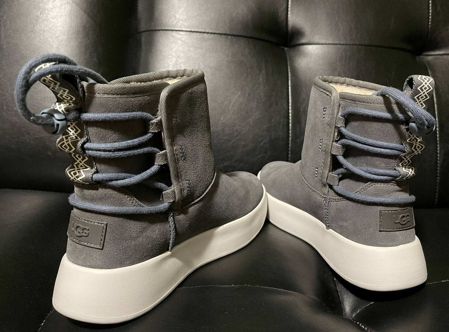 UGG Boom Faux Fur Lined Leather Ankle Boot Size 7.5 $160 | eBay