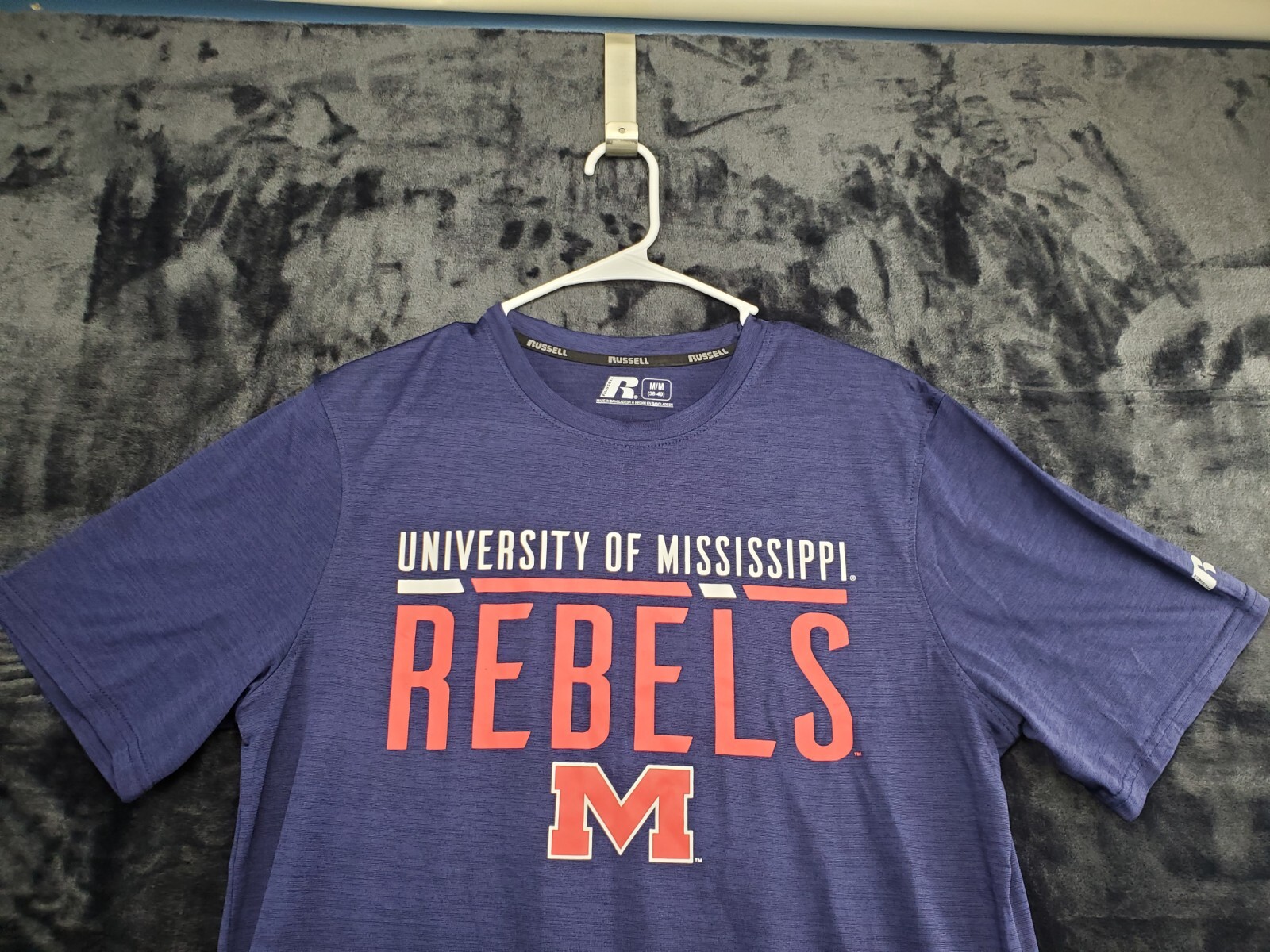 University of Mississippi M Rebels Russell T Shirt Men Medium Blue Knit ...