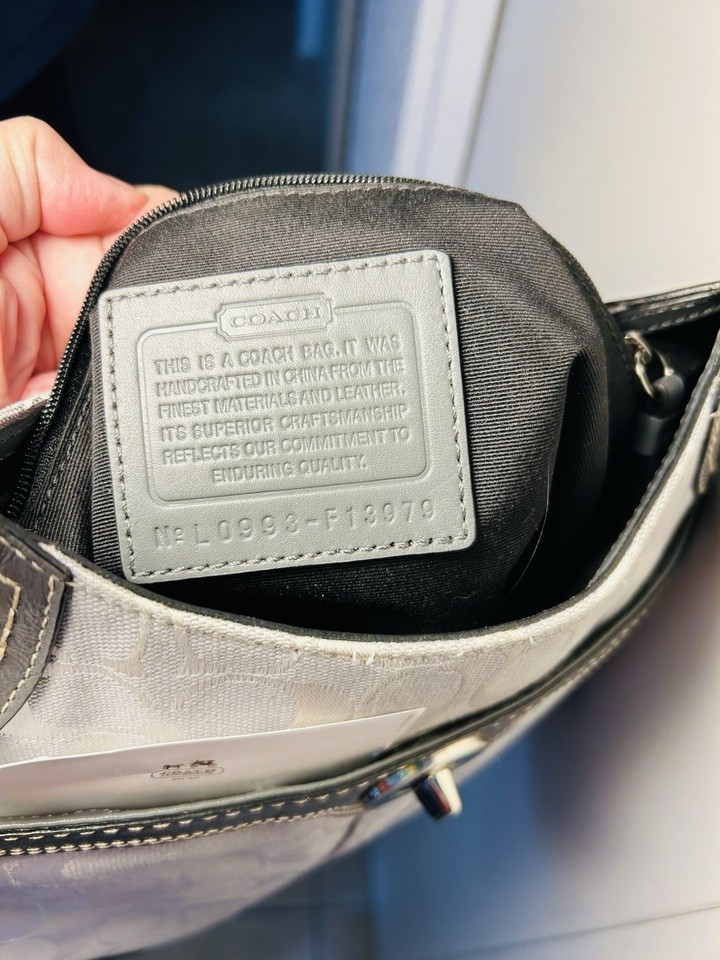 Coach Gray And Silver Shoulder Bag | eBay