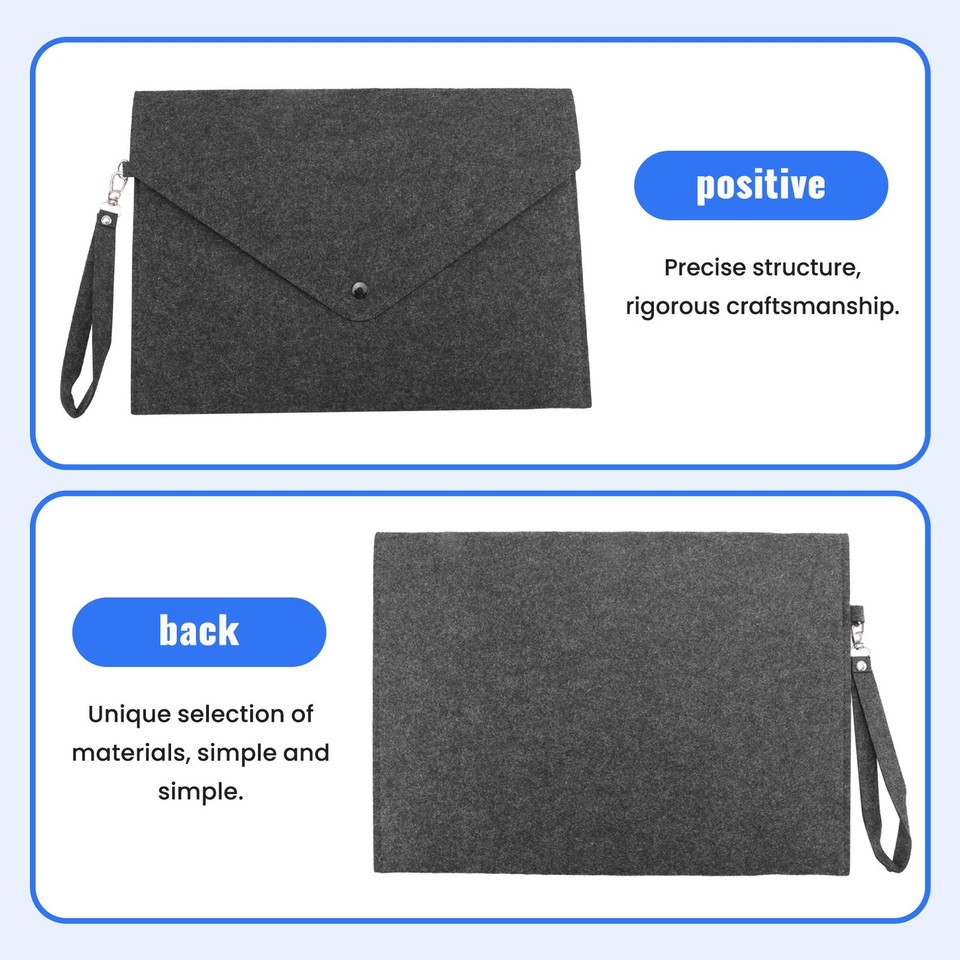 Dark Grey 1PC Simple A4 Big Capacity Document Bag Pad Business ...