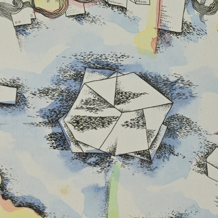 Risaburo Kimura “Sea Box” Hand-colored copperplate print 30/100 ...