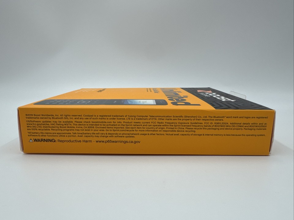 New-Boost Mobile-Coolpad Snap Flip Phone-Black-4G LTE-3312A-Free ...