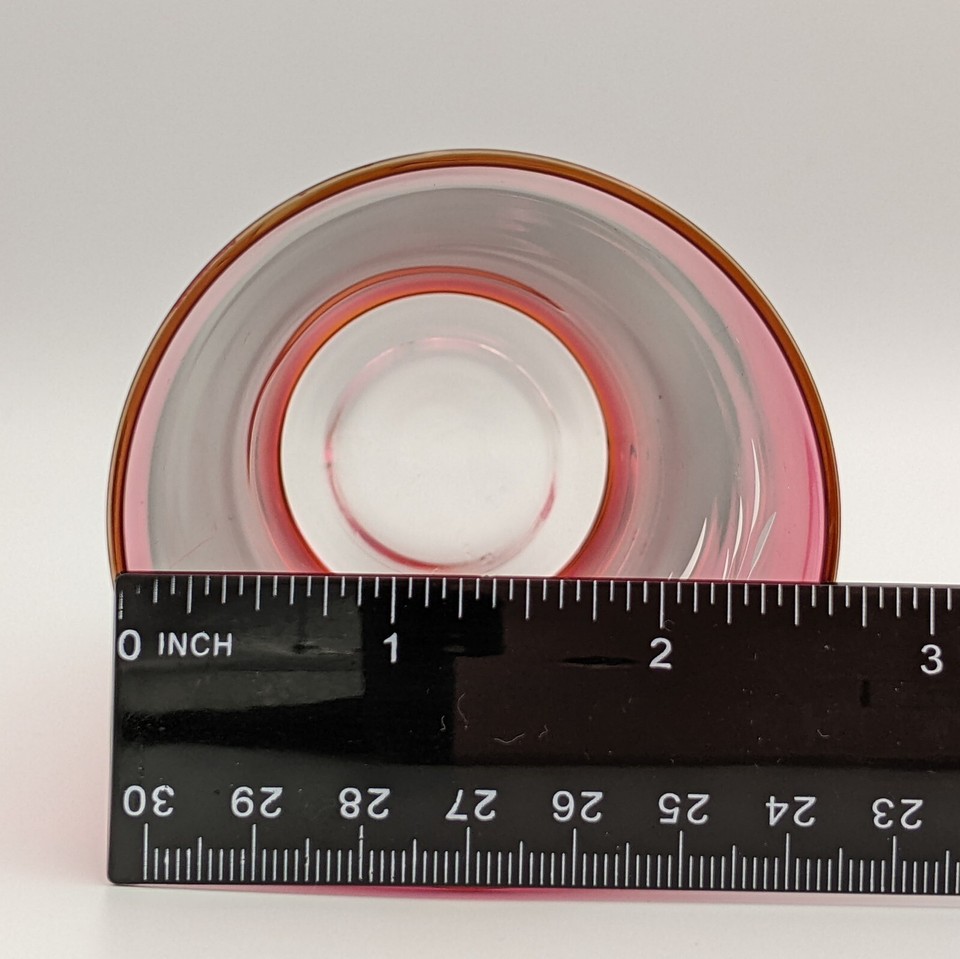 Vtg Ruby Red Stained Flashed Cut to Clear Acid Etched Tumblers Glasses 4 Federal | eBay