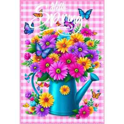*NEW* ADORABLE~ STUNNING COLOR ~ HELLO SPRING ~ WATERING CAN GARDEN ...