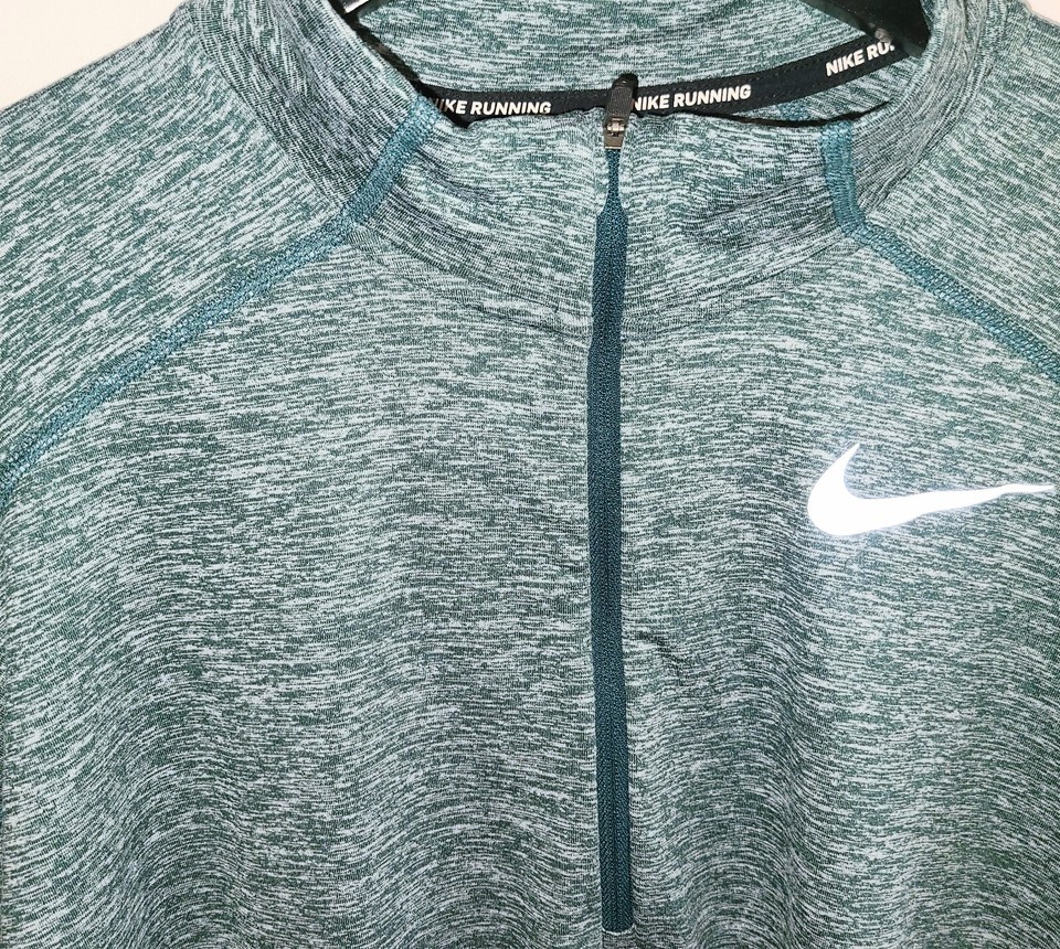 Nike Running Dri Fit Mens Medium 1/4 Zip Front Long Sleeve Running ...