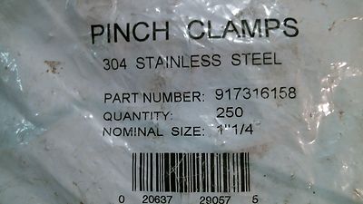 Tridon 917316158 304 Stainless Steel Pinch Clamps 1 1/4" Bag of 250 ...