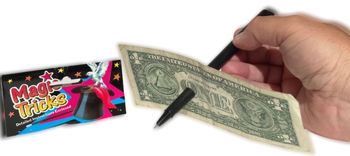 THICK PENETRATION PEN Dollar Bill Magic Trick Penetrating Thru Money ...
