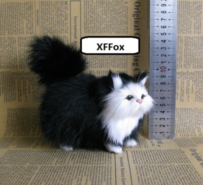 cute simulation cat model plastic&furs black cat doll gift about ...