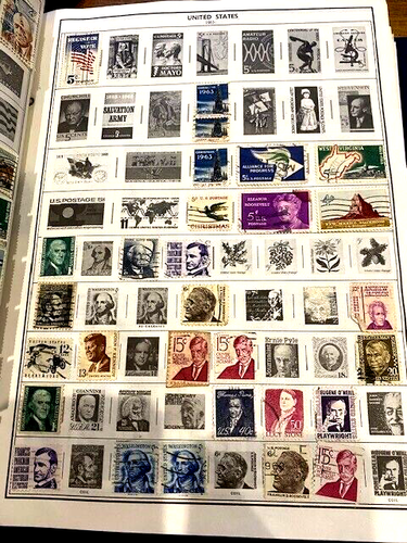 H.E.Harris United States Stamp Album ( 1986 Vintage ) with 876 hinged ...