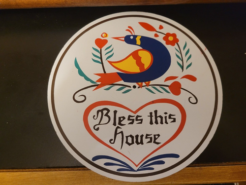 Vintage HAND Painted Amish Hex Sign with (Original Sticker by Maker on ...
