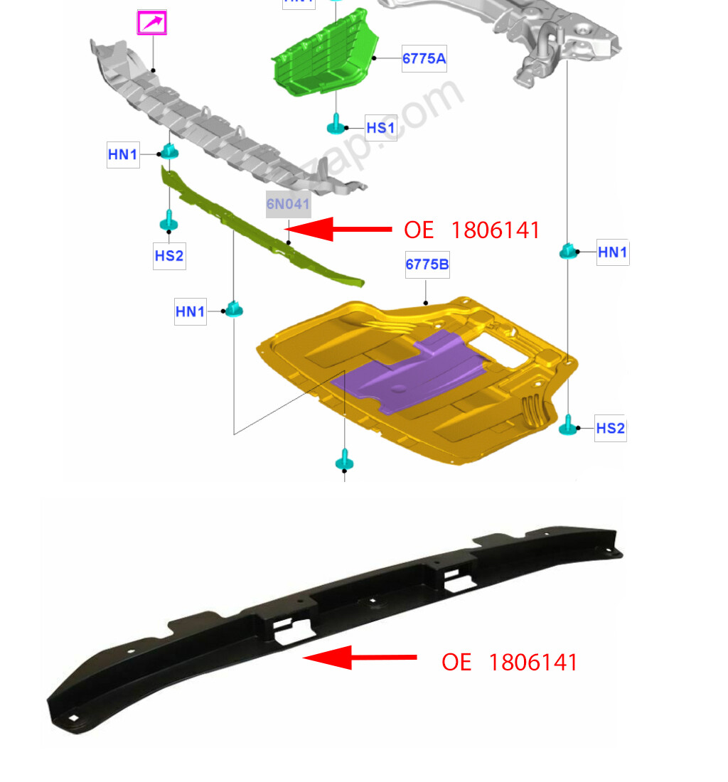 Ford Fiesta B-Max 2008-2017 Ford EcoSport Under Engine Cover + Fitting ...