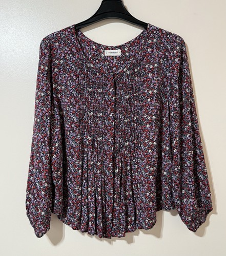 Lucky Brand Women’s Red Multicolor Floral Round Neck 3/4 Sleeve XL ...