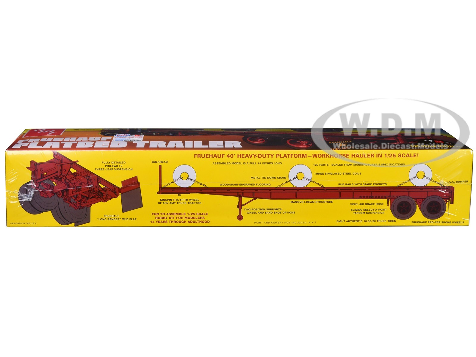 SKILL 3 MODEL KIT FRUEHAUF FLATBED TRAILER 1/25 SCALE MODEL BY AMT ...