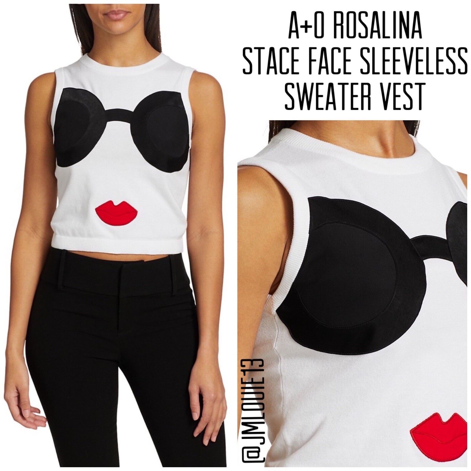 Alice + Olivia Rosalina Stace Face Sleeveless Sweater… - Gem