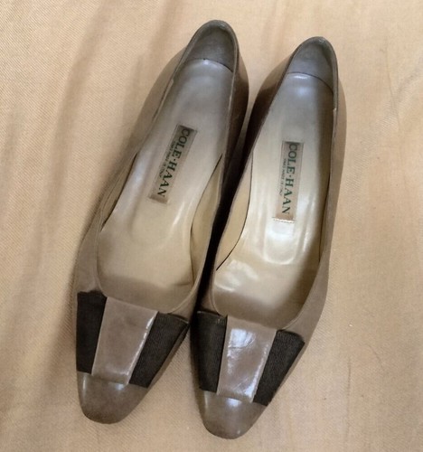 VINTAGE GENTLE & CLASSY USED COLE HANN BOW WEDGE PUMP SHOES 7B - TAN ...