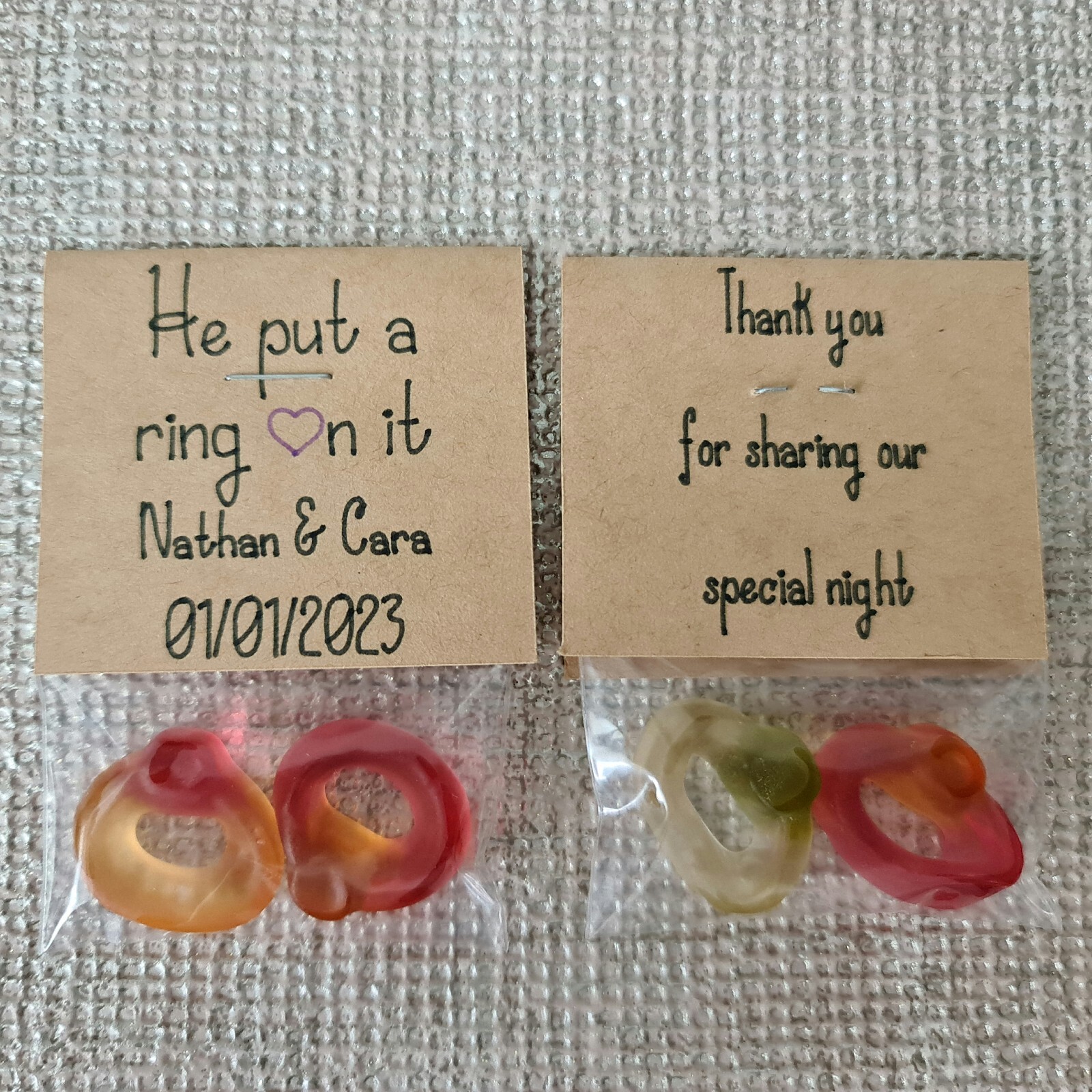 5x Engagement/Hen Do Party Favours Put a Ring On It Polos Haribo ...