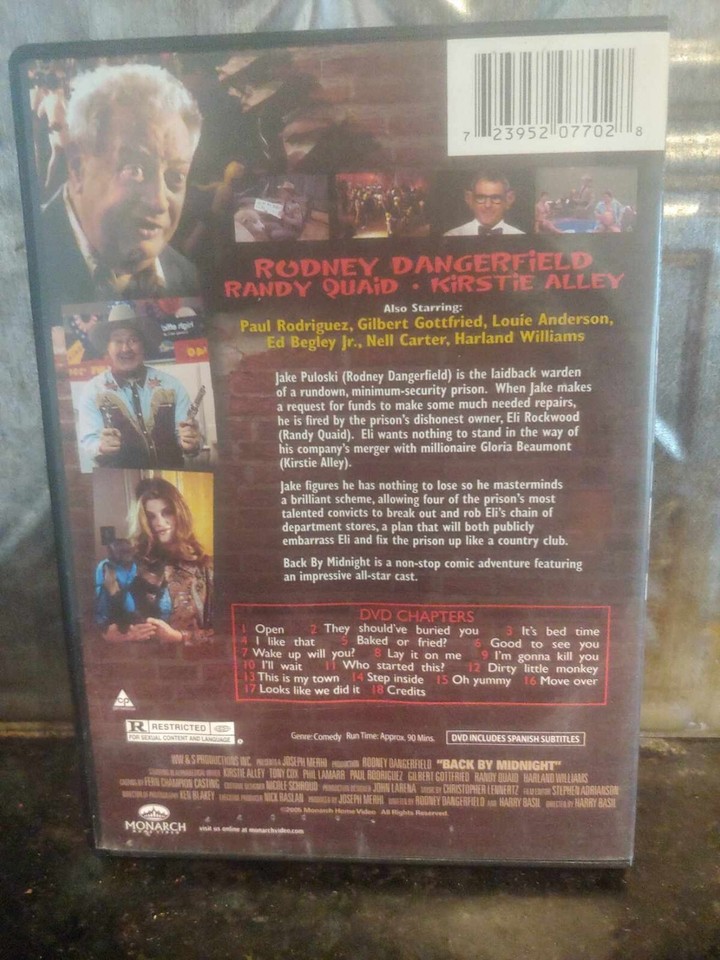 BACK BY MIDNIGHT Comedy DVD Movie w/ Rodney Dangerfield His Last Lead Role Film 723952077028 | eBay