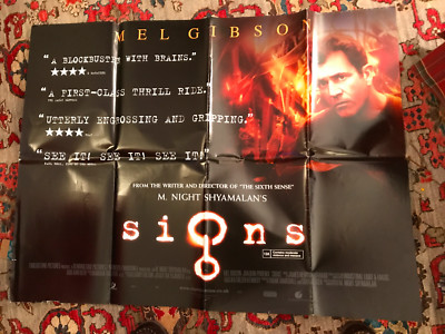 Signs 2002 Touchstone British Quad Mel Gibson Joaquin Phoenix | eBay