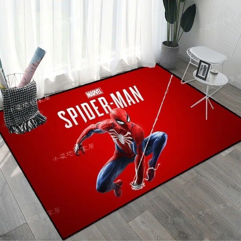 🎁3D Marvel Avengers Spiderman Floor Rug Carpet Bedroom Doormat Living ...