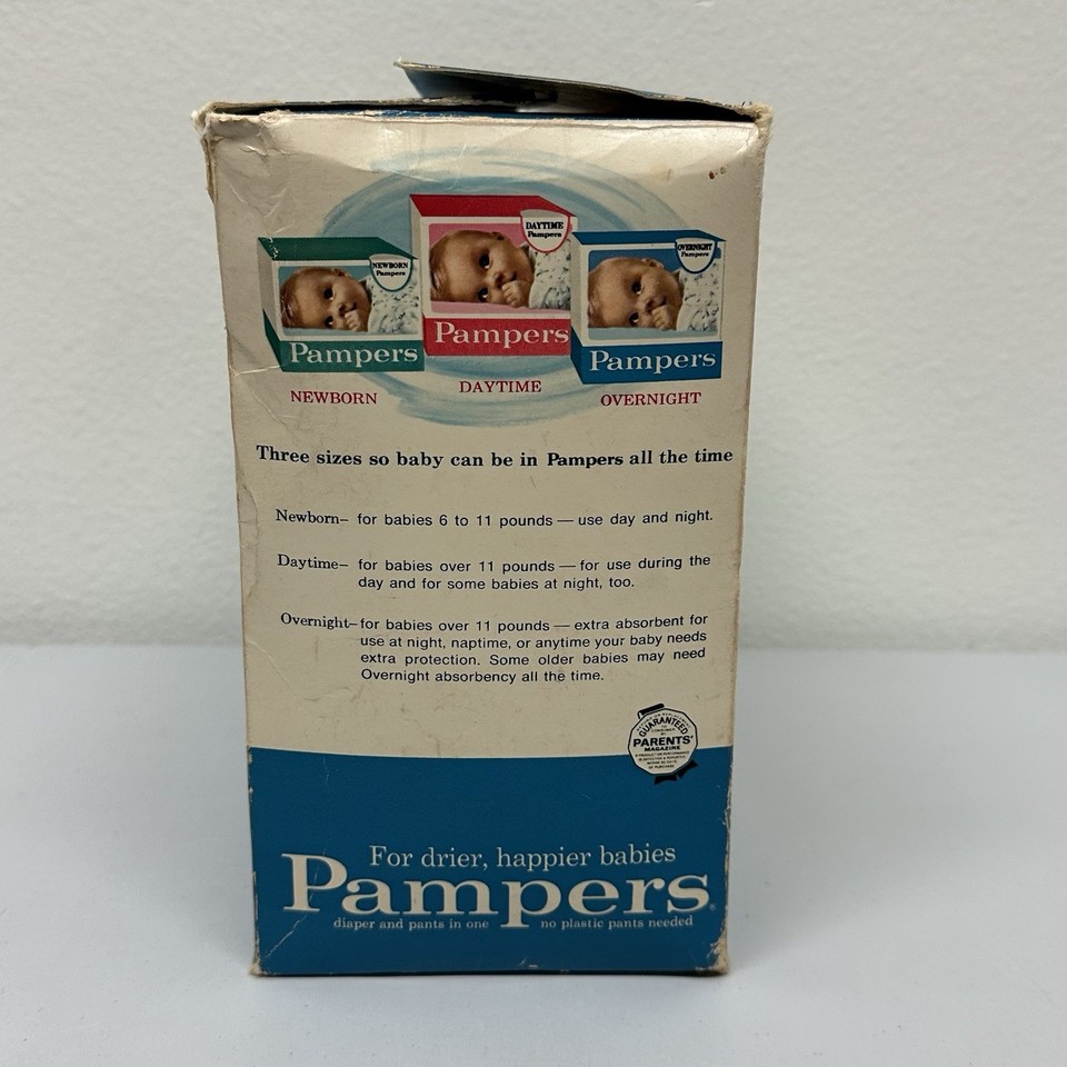 NEW Vintage 1960’s Pamper Overnight Diapers For Babies Over 11 Pounds ...