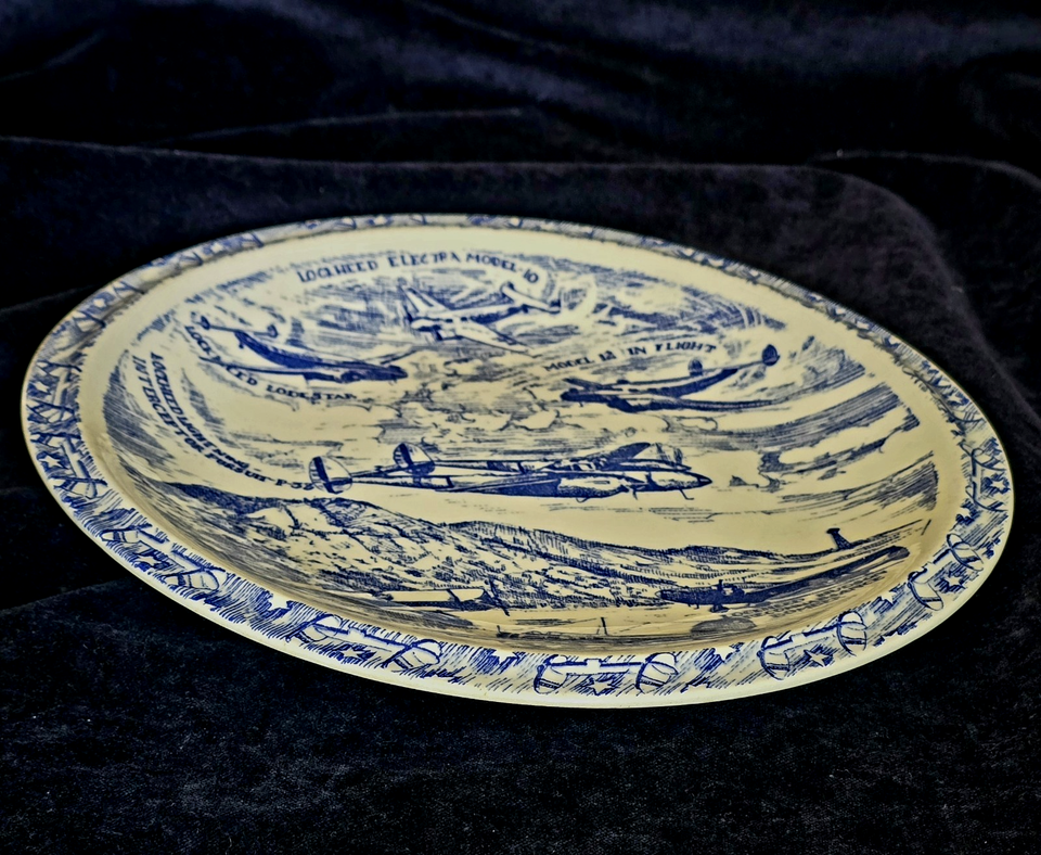 Early 1940s Vernon Kilns Pottery Large Plate Lockheed Aircraft WW2 ...