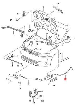 Genuine Lid Lock Cable VW Jetta 162 163 5C6823535 | eBay