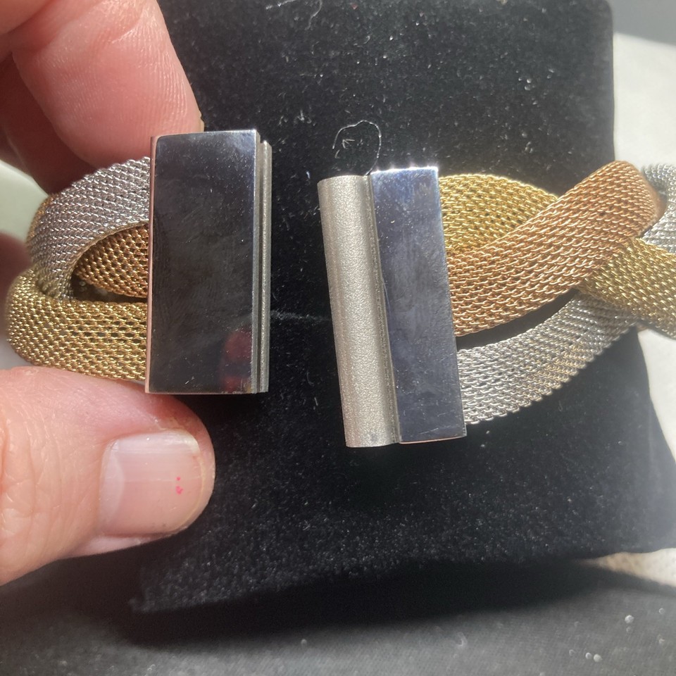 New Boxed Triple Mesh Braided Mesh Stainless Steel Bracelet | eBay