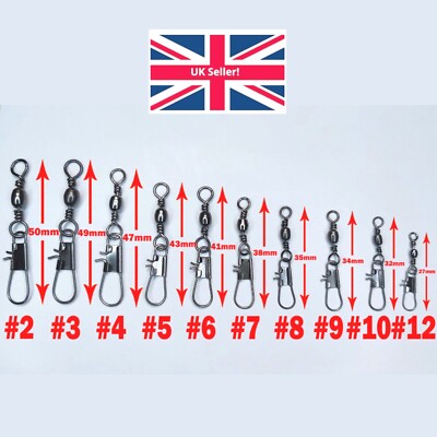 Barrel Swivel Interlock Snap Link Clip Strong Sea Fishing Swivels Large ...