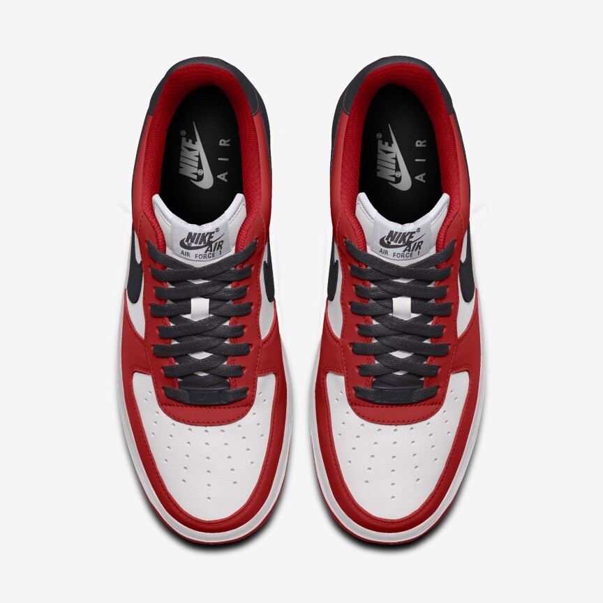 Men's Nike Air Force 1 Low 'Chicago' ID Red Black White Men's Size 8 ...