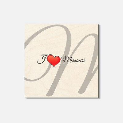 I Love Missouri USA Travel Slogan 4'' X 4'' Square Wooden Coaster | eBay