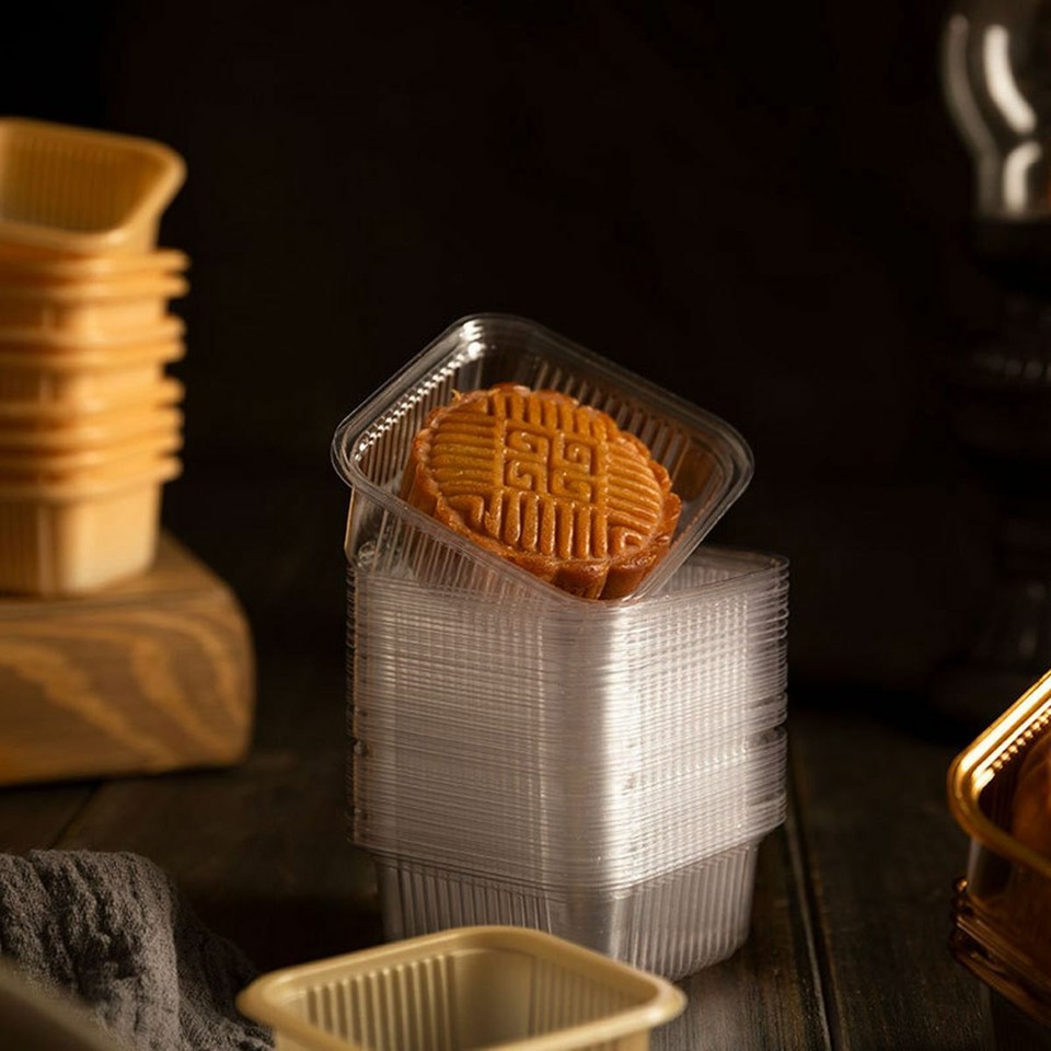 100pcs Plastic Square Mooncake Boxes - Cheesecake Bath Bomb Hot ...