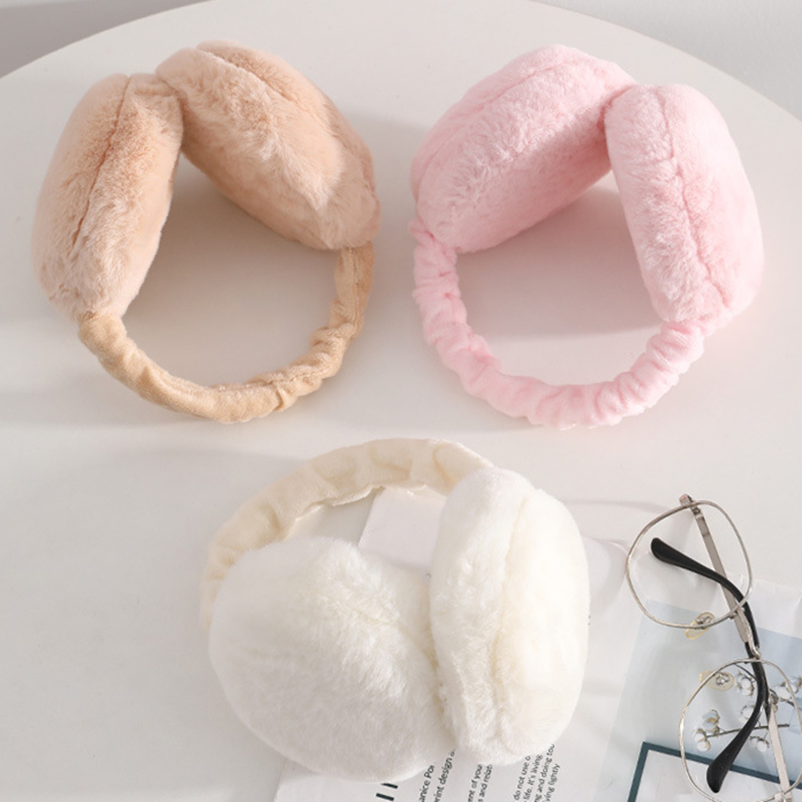 Ear Cover Foldable Ear Protection Washable Winter Ear Warmer Pure Color ...